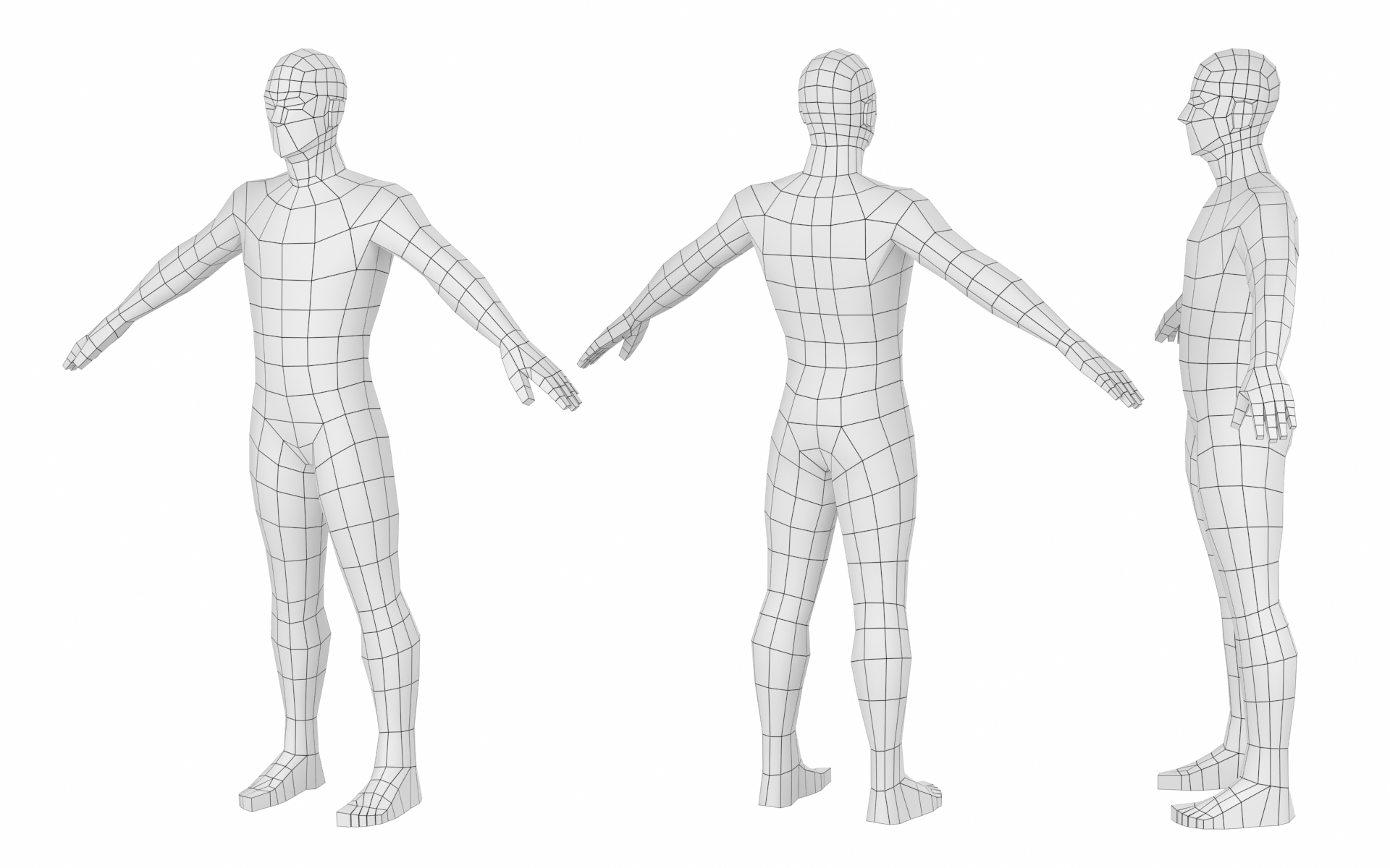 Natural Male in A-Pose in 5 Topologies by valeriik | 3DOcean
