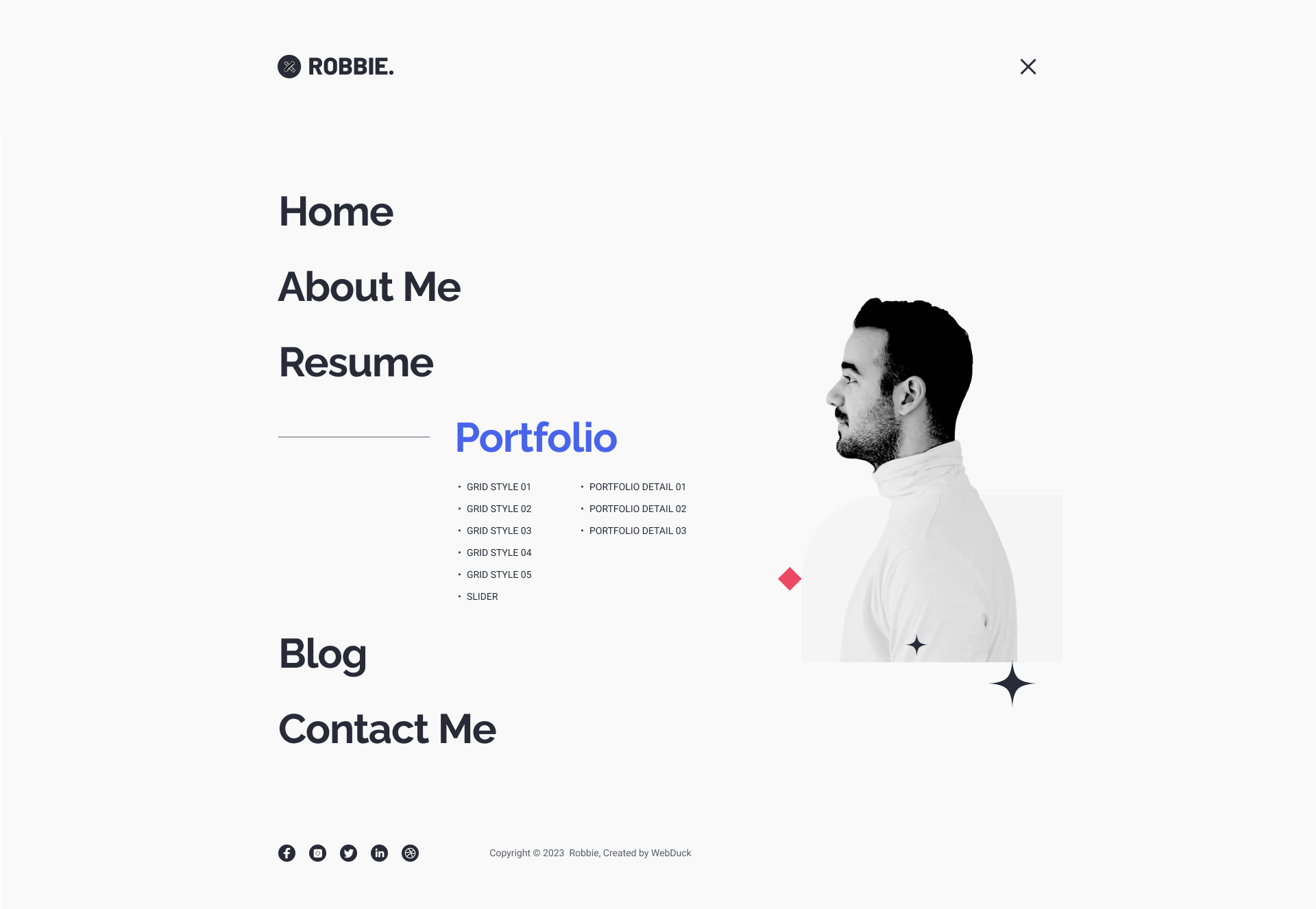 ROBBIE - Portfolio Resume Figma Template by webduck | ThemeForest