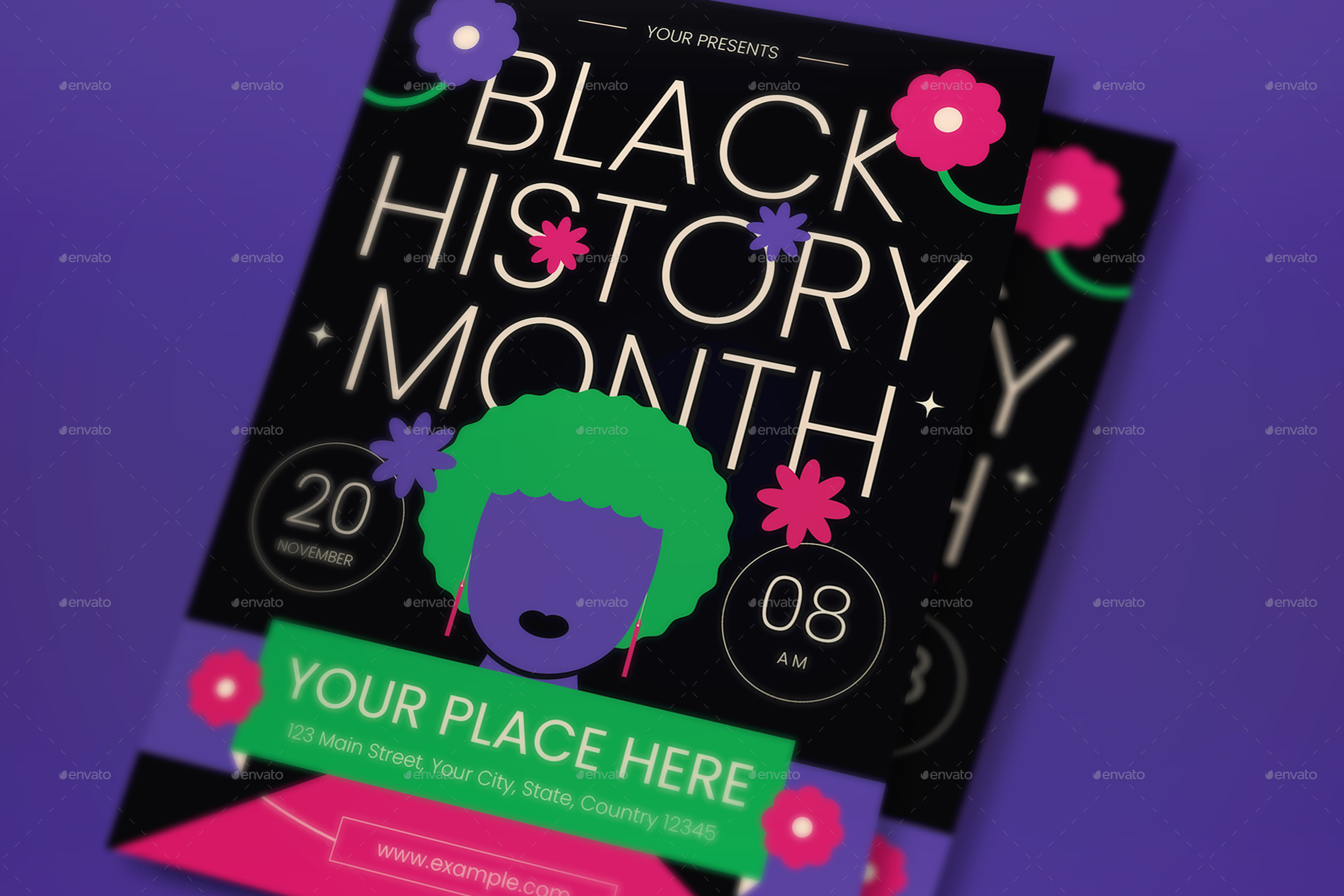 Black Hand Drawn History Month Flyer Set, Print Templates | GraphicRiver