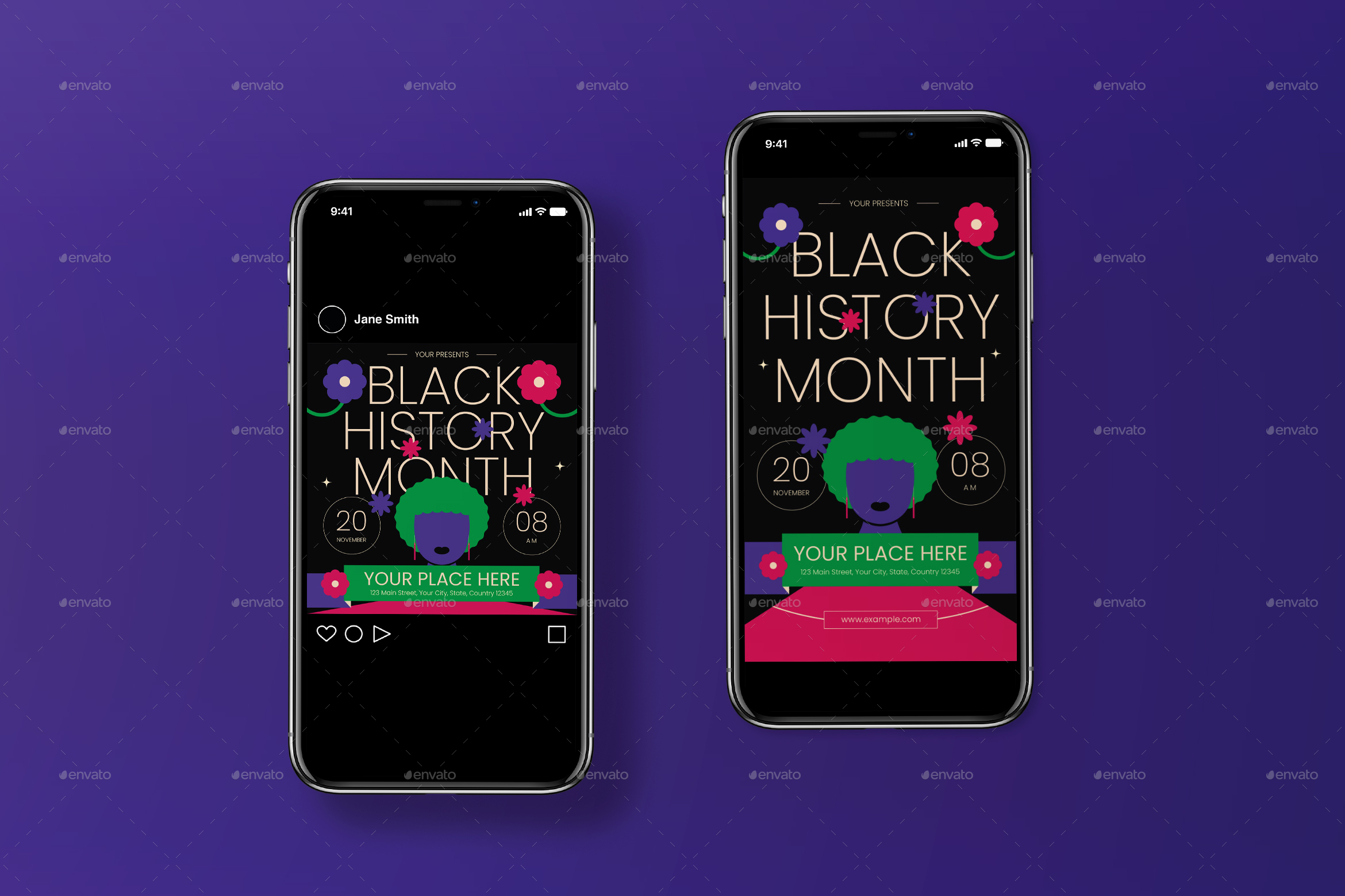 Black Hand Drawn History Month Flyer Set, Print Templates | GraphicRiver