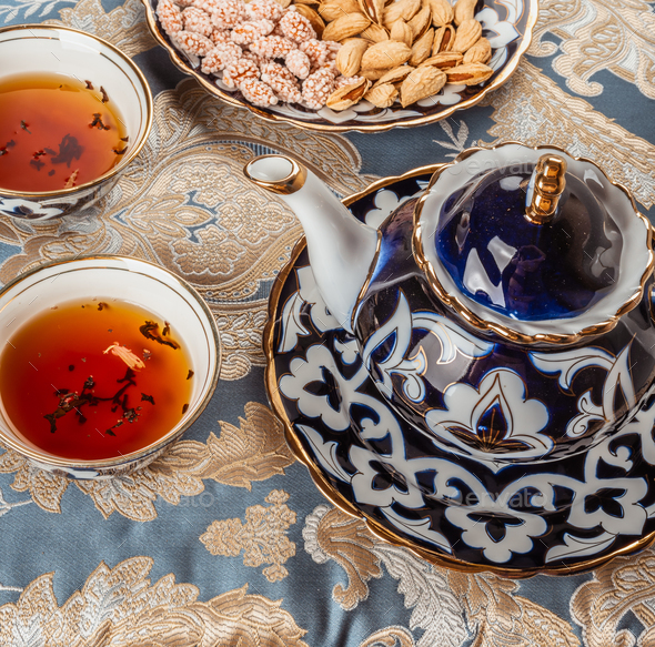traditional uzbek tea with nuts Stock Photo by ksuterochkina | PhotoDune