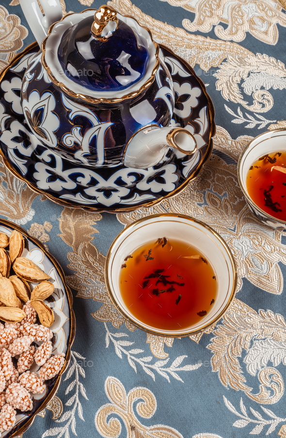 traditional uzbek tea with nuts Stock Photo by ksuterochkina | PhotoDune
