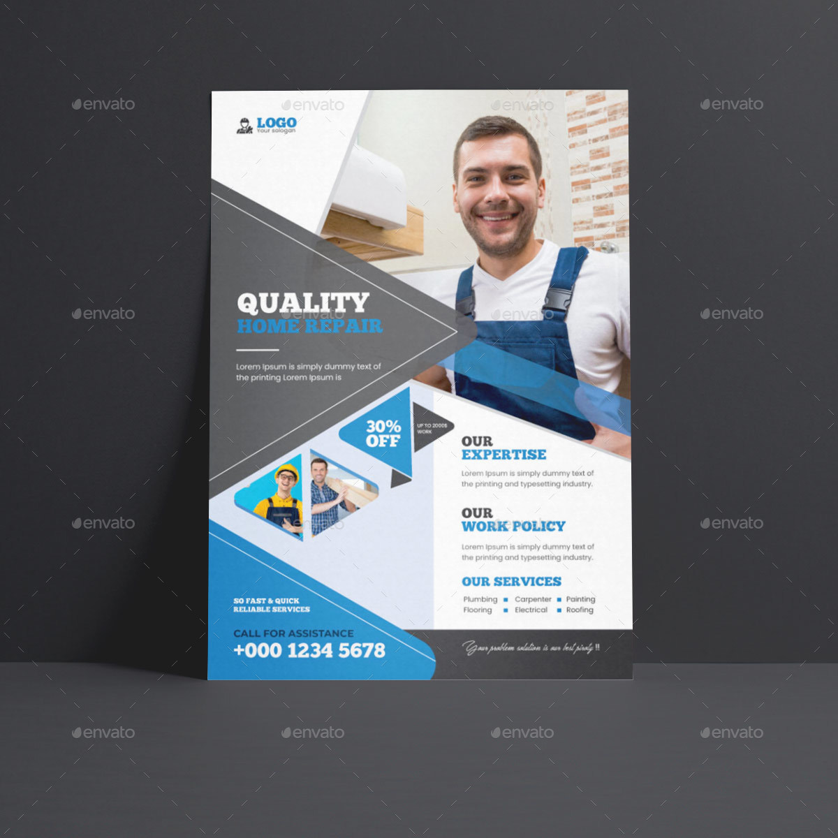 Home Repair Flyer Template, Print Templates | GraphicRiver