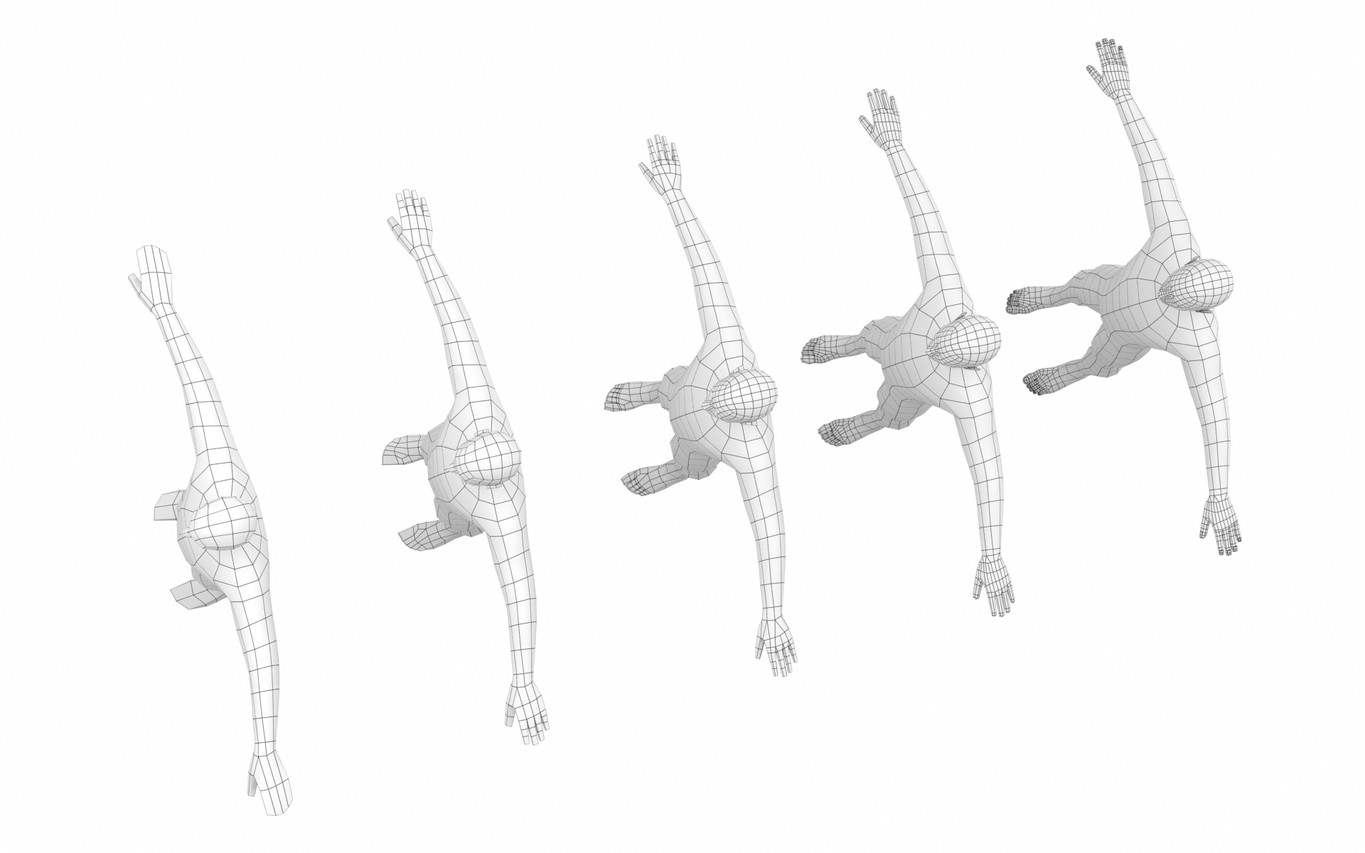 Natural Male in T-Pose in 5 Topologies by valeriik | 3DOcean