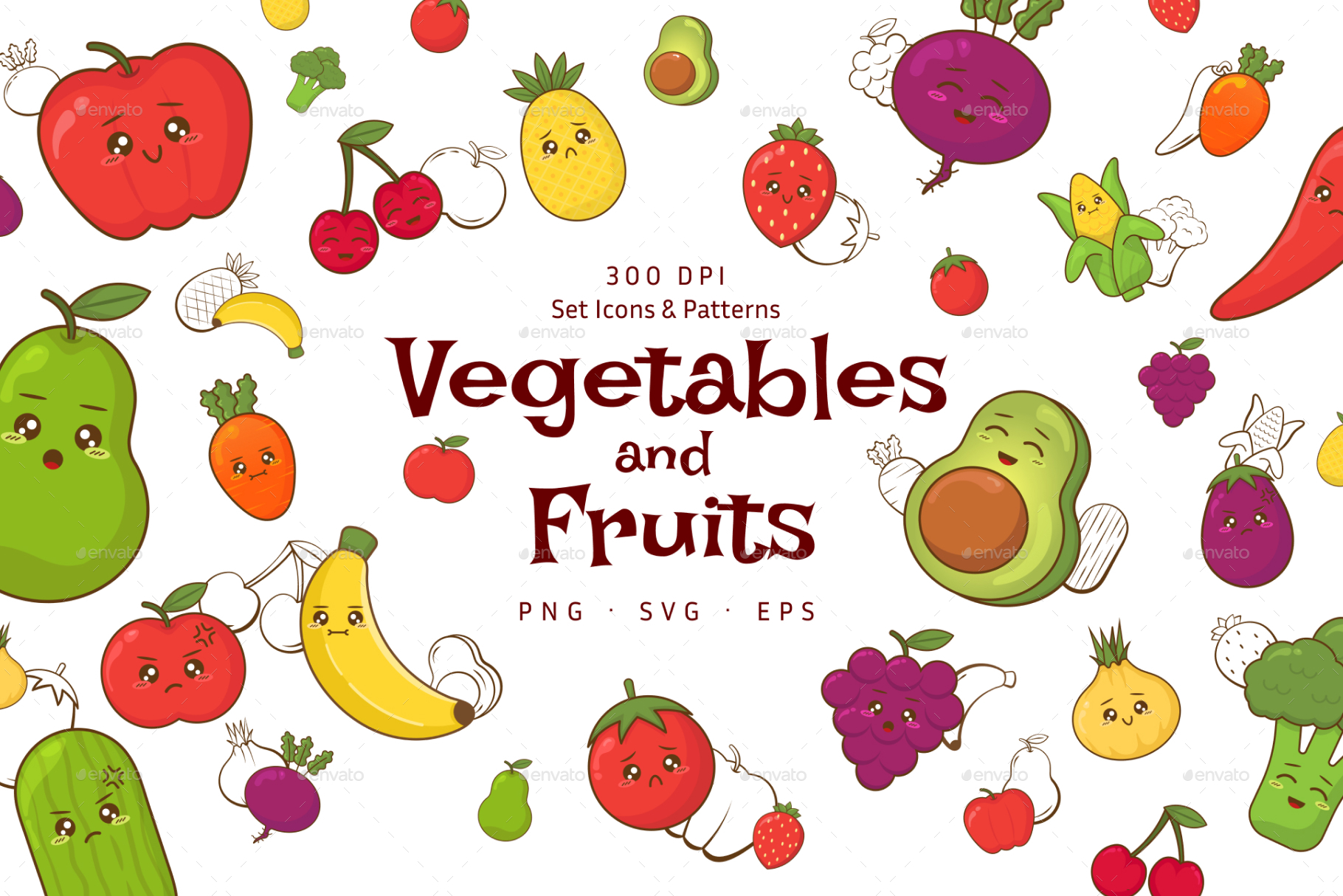 Fruit Vegetable Element Pack, Graphics | GraphicRiver