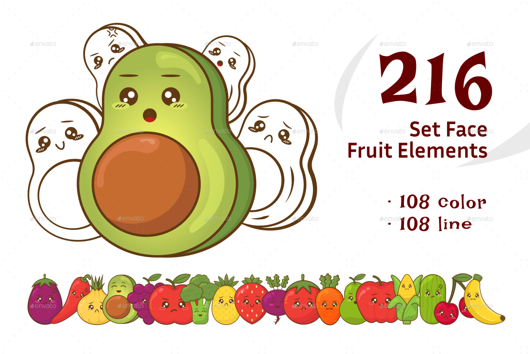Fruit Vegetable Element Pack, Graphics | GraphicRiver