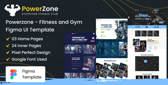 PowerZone - Fitness, Workout & Gym Figma Template by DexignZone ...
