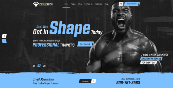 PowerZone - Fitness, Workout & Gym Figma Template by DexignZone ...