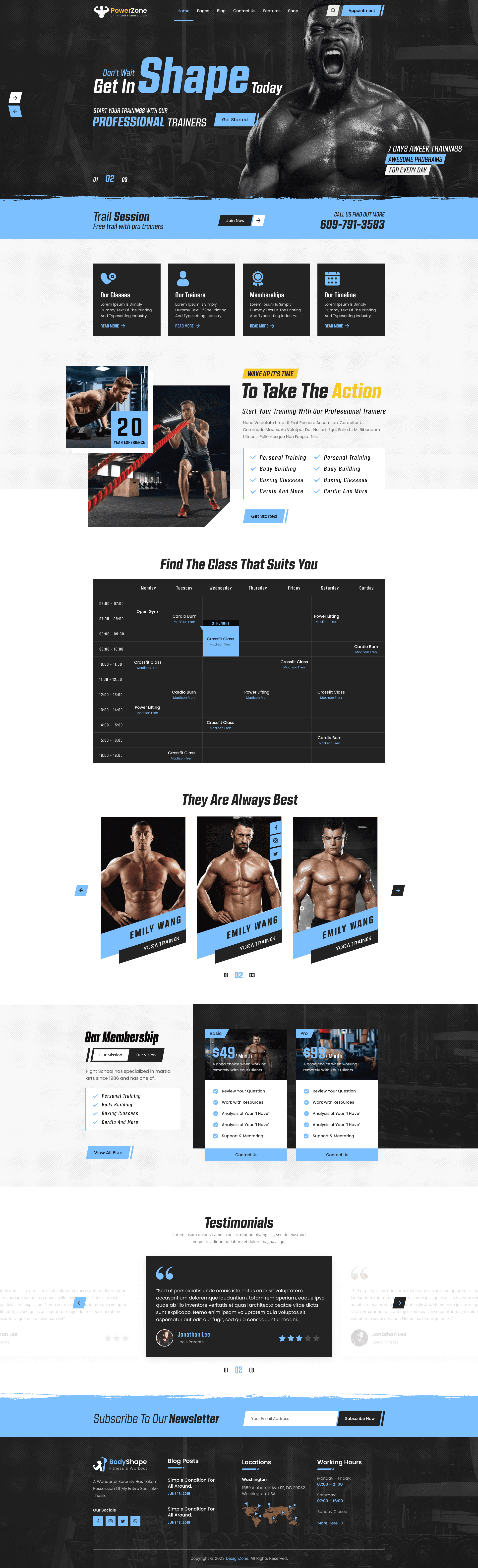 PowerZone - Fitness, Workout & Gym Figma Template by DexignZone ...