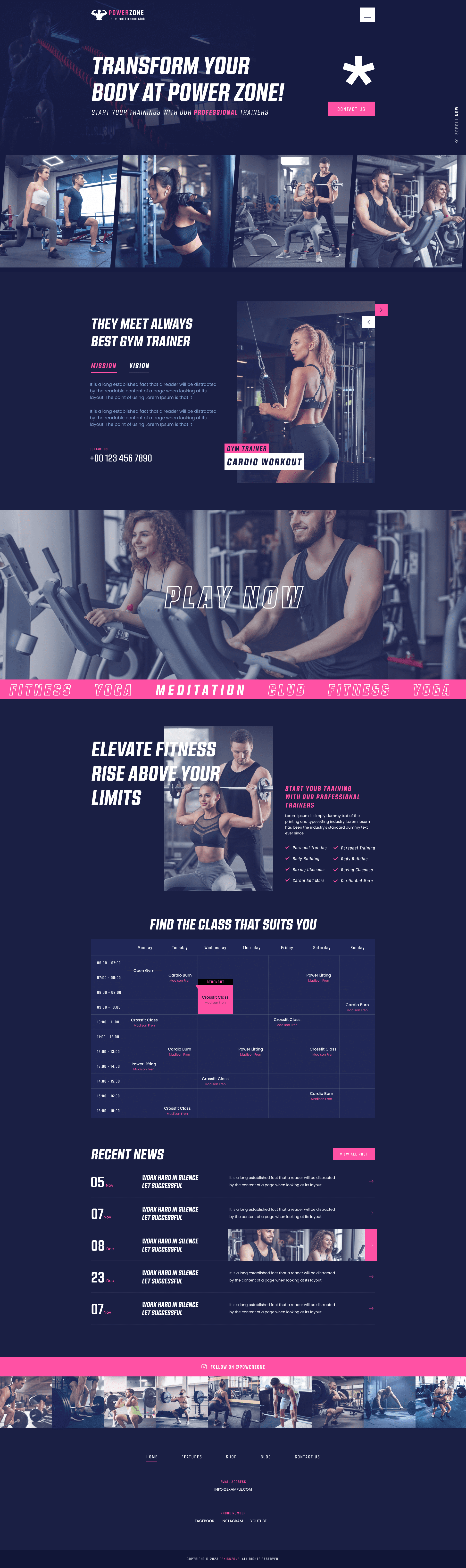 PowerZone - Fitness, Workout & Gym Figma Template by DexignZone ...