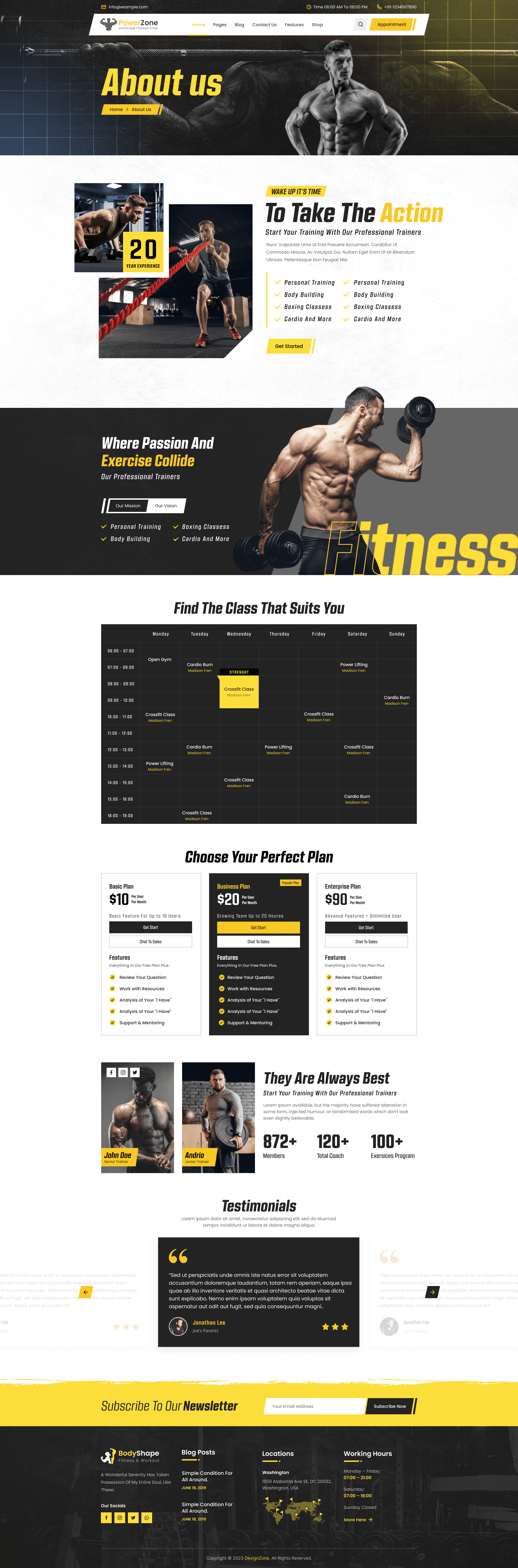 PowerZone - Fitness, Workout & Gym Figma Template by DexignZone ...