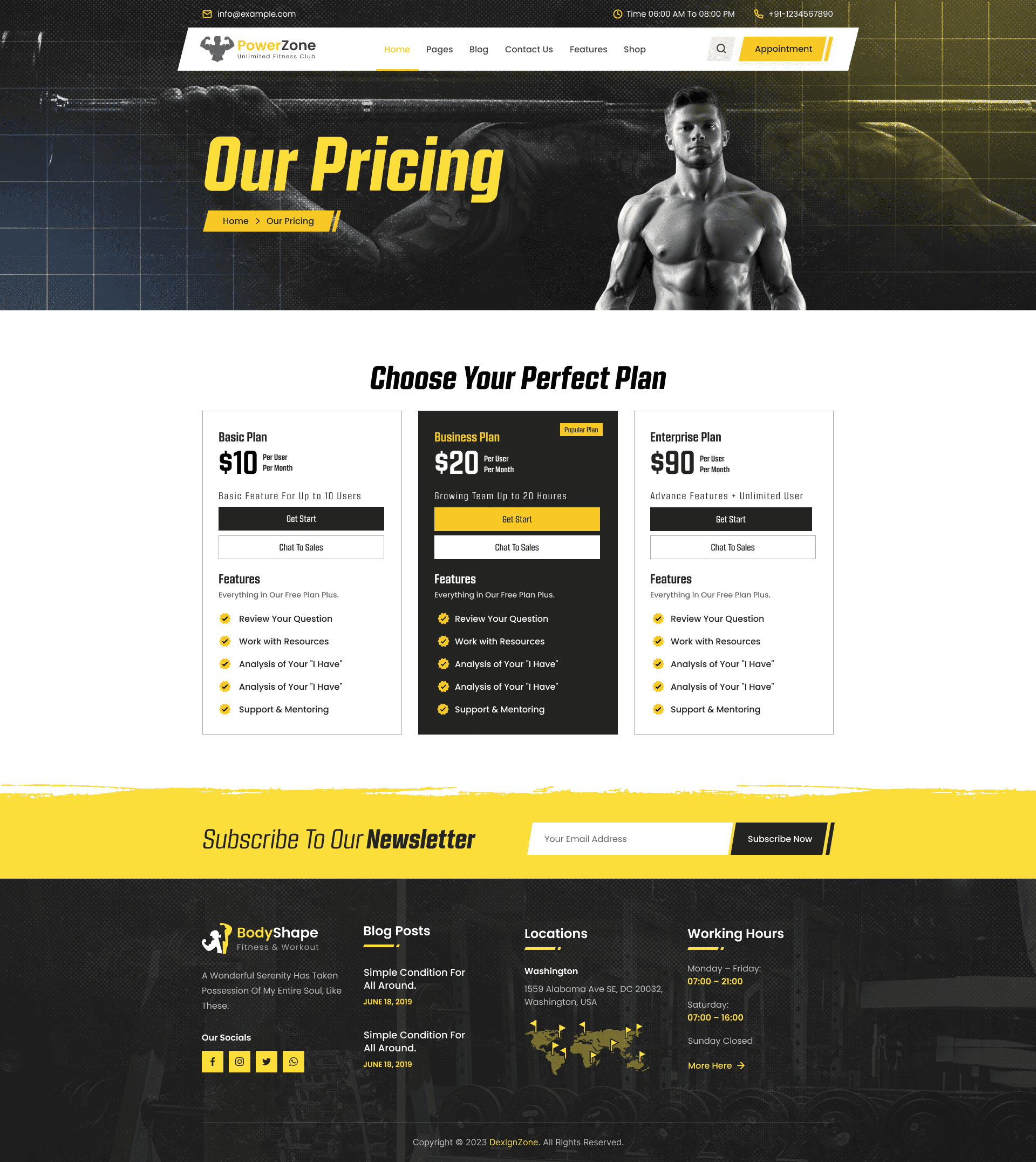 PowerZone - Fitness, Workout & Gym Figma Template by DexignZone ...