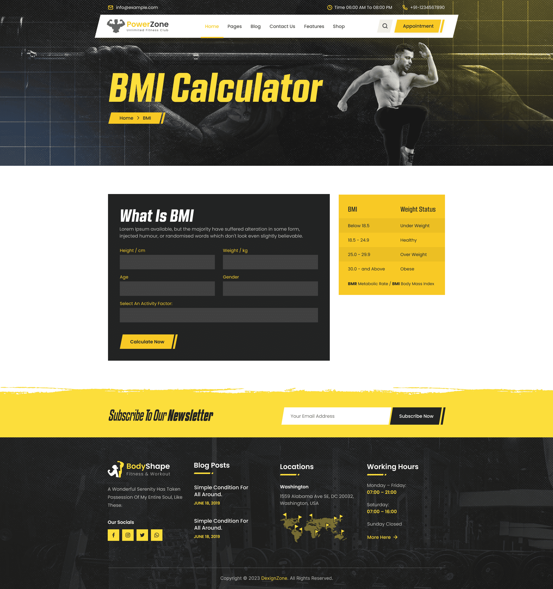 PowerZone - Fitness, Workout & Gym Figma Template by DexignZone ...
