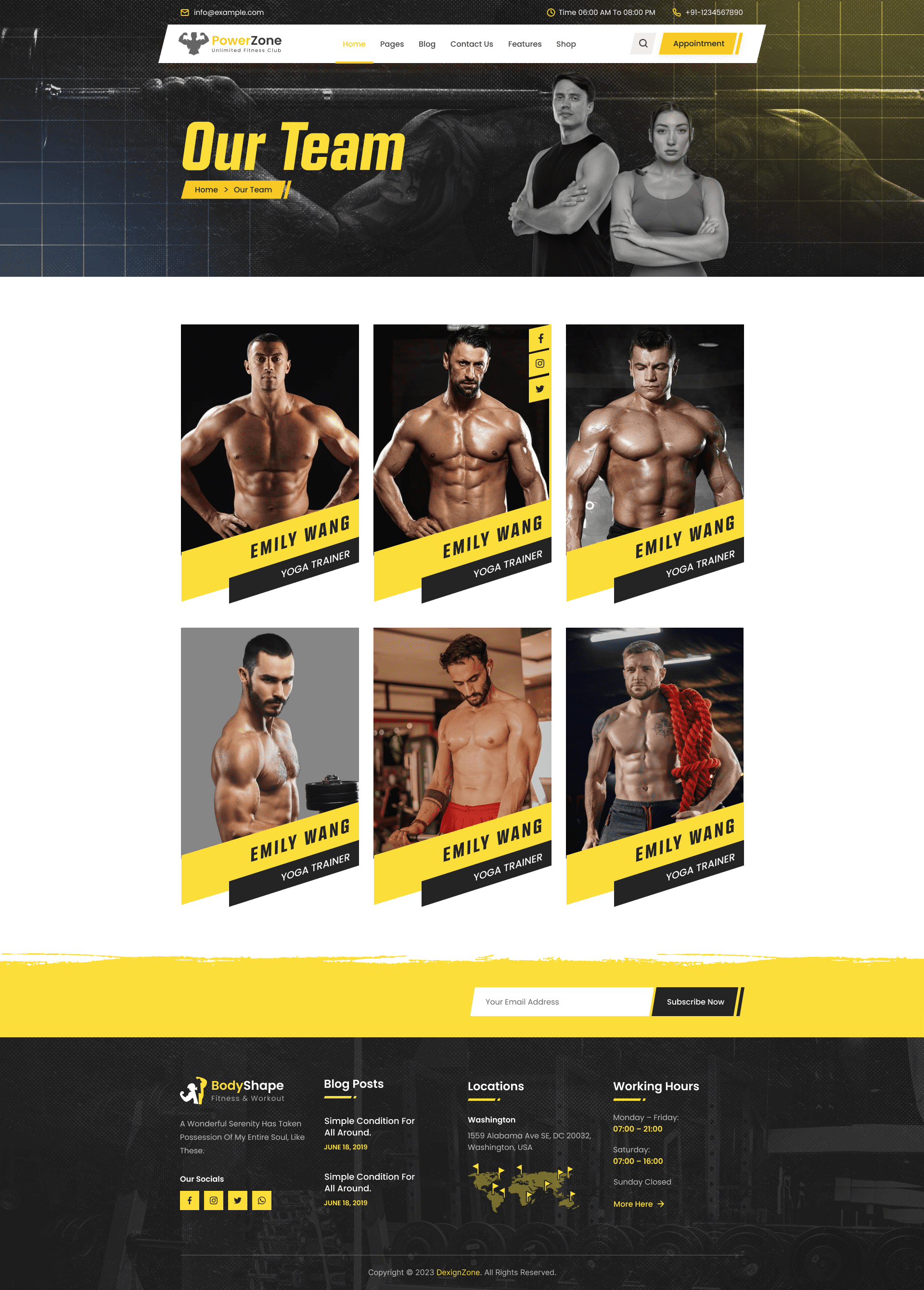 PowerZone - Fitness, Workout & Gym Figma Template by DexignZone ...