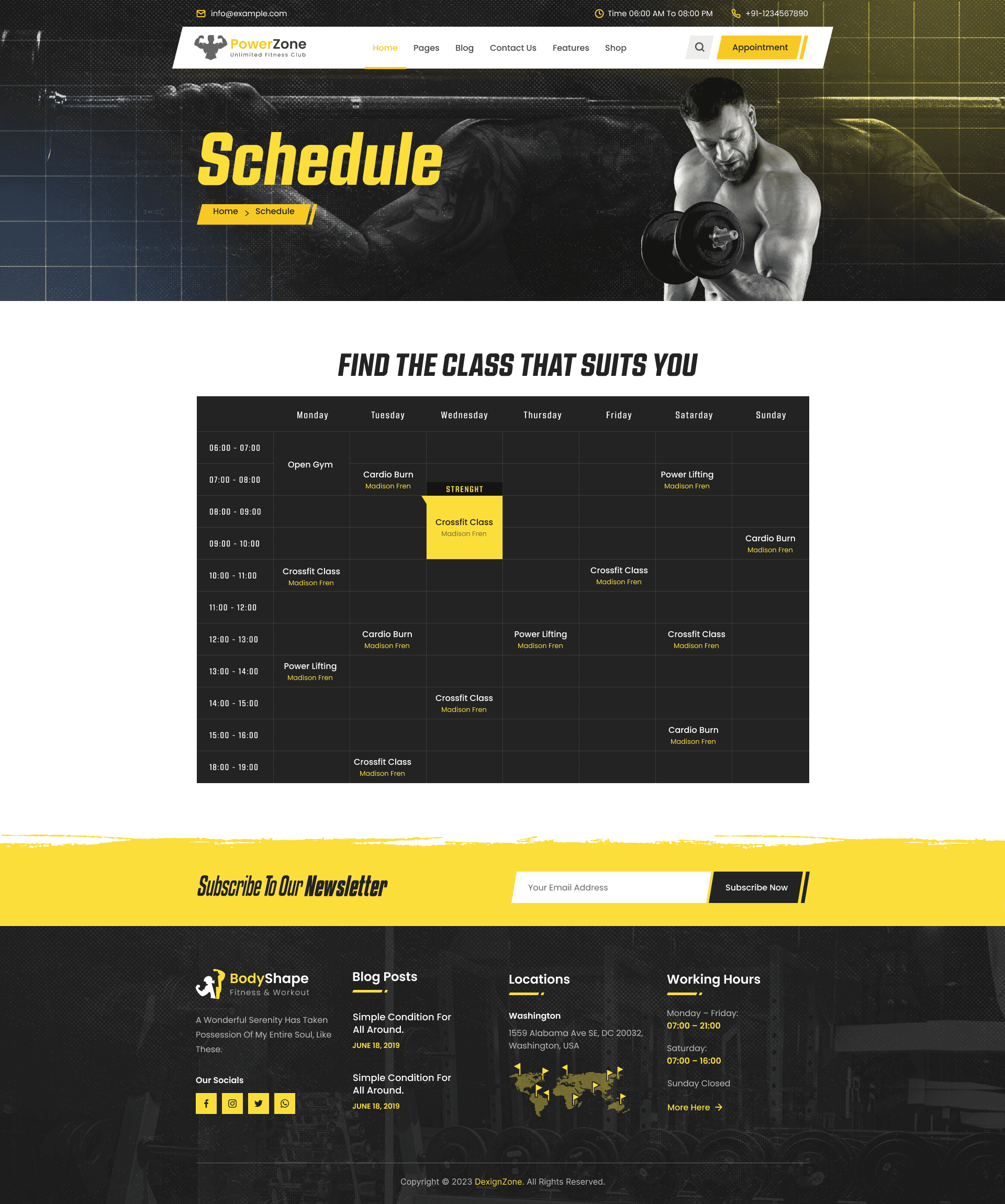 PowerZone - Fitness, Workout & Gym Figma Template by DexignZone ...