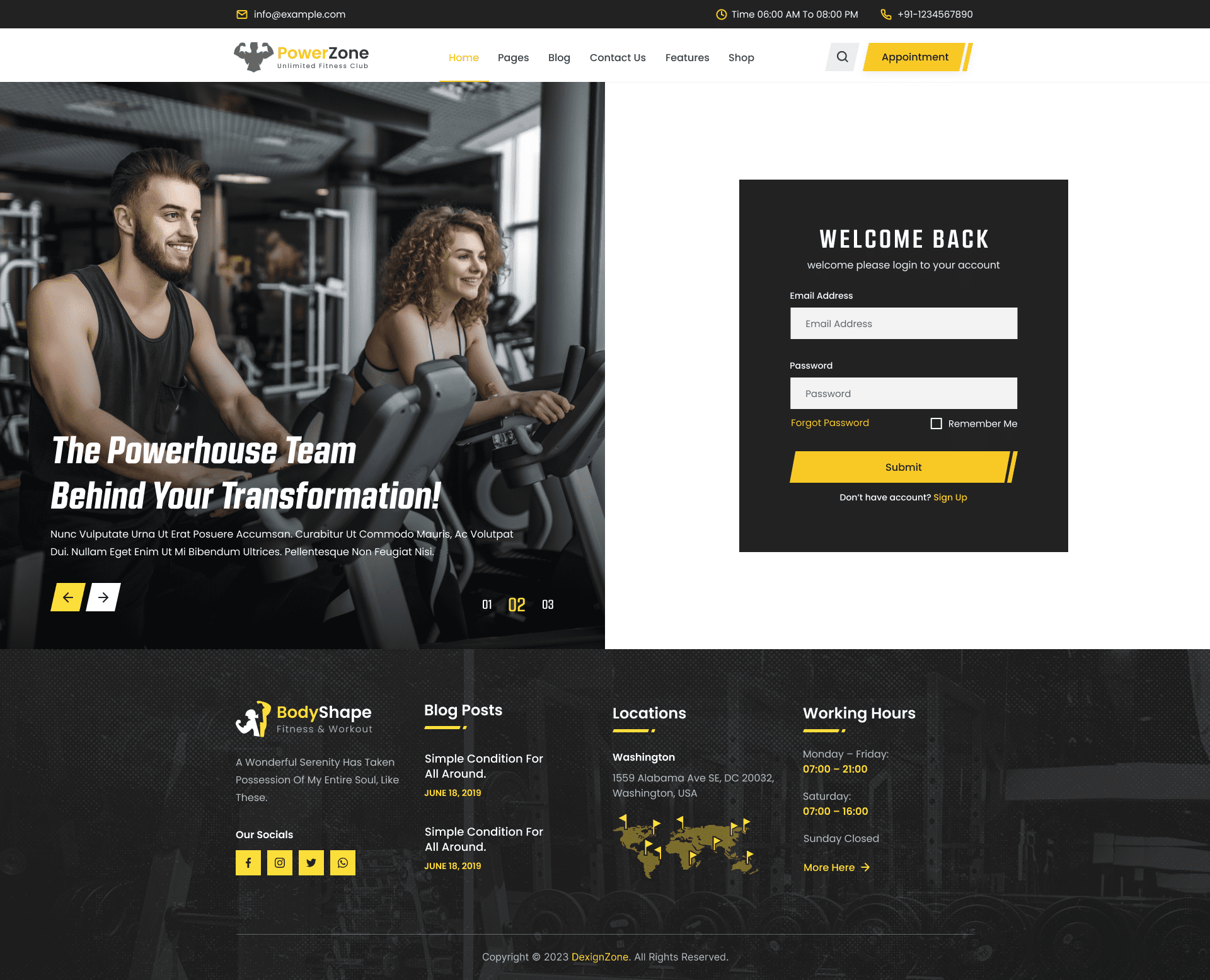 PowerZone - Fitness, Workout & Gym Figma Template by DexignZone ...