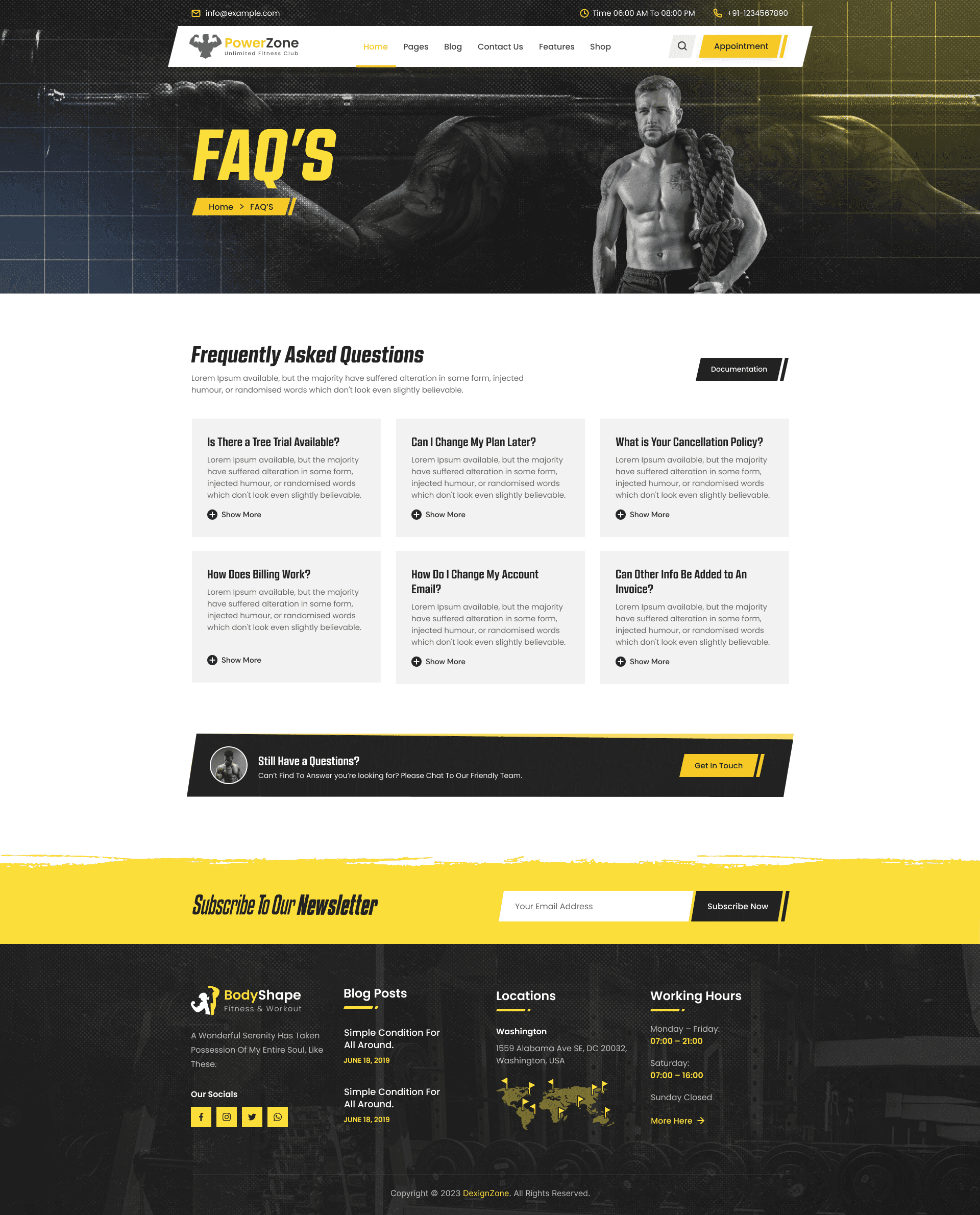 PowerZone - Fitness, Workout & Gym Figma Template by DexignZone ...
