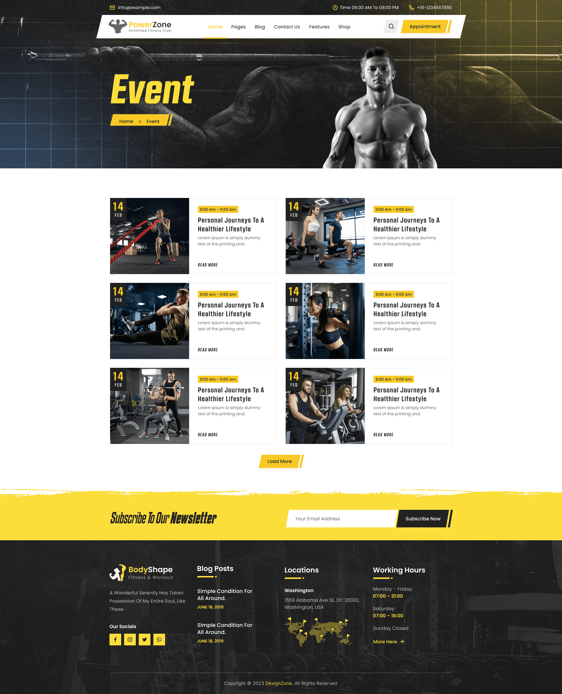 PowerZone - Fitness, Workout & Gym Figma Template by DexignZone ...