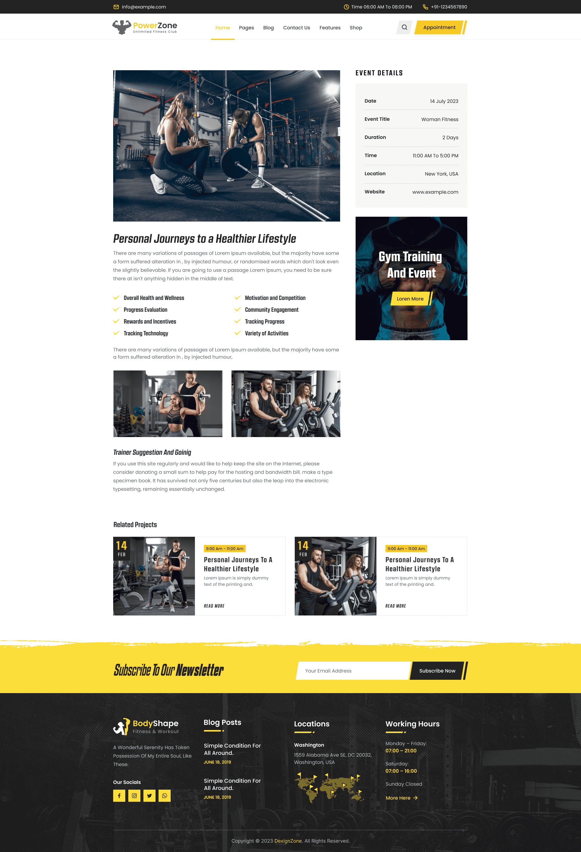 PowerZone - Fitness, Workout & Gym Figma Template by DexignZone ...