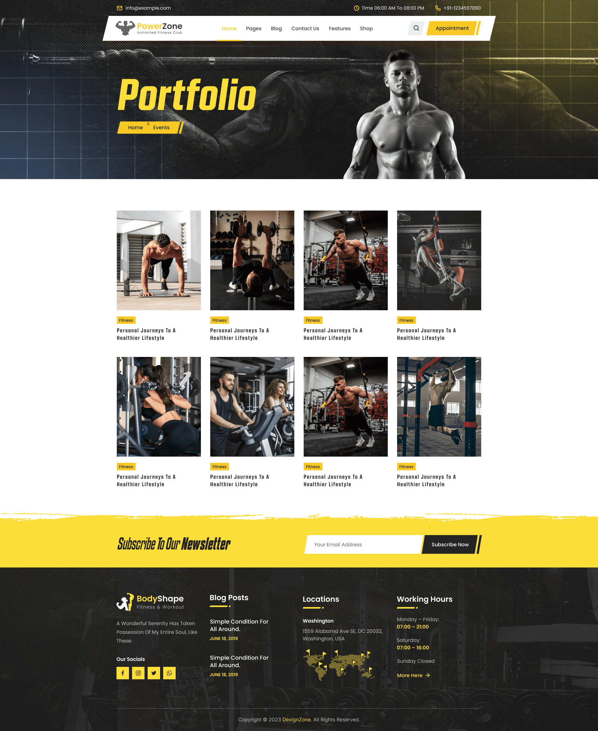 PowerZone - Fitness, Workout & Gym Figma Template by DexignZone ...