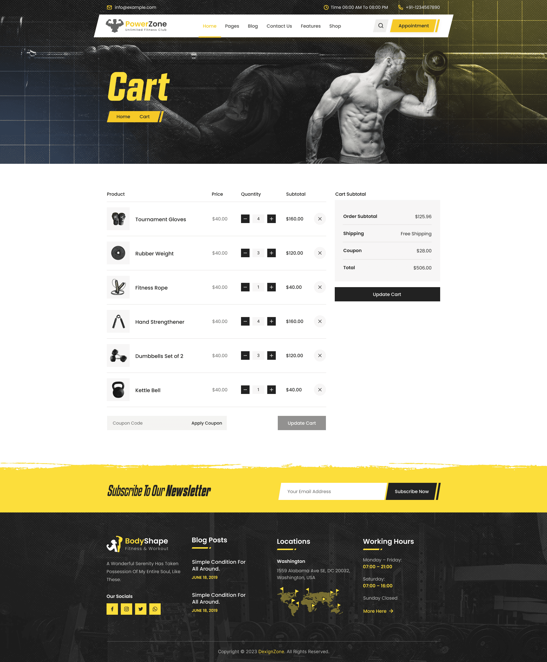 PowerZone - Fitness, Workout & Gym Figma Template by DexignZone ...