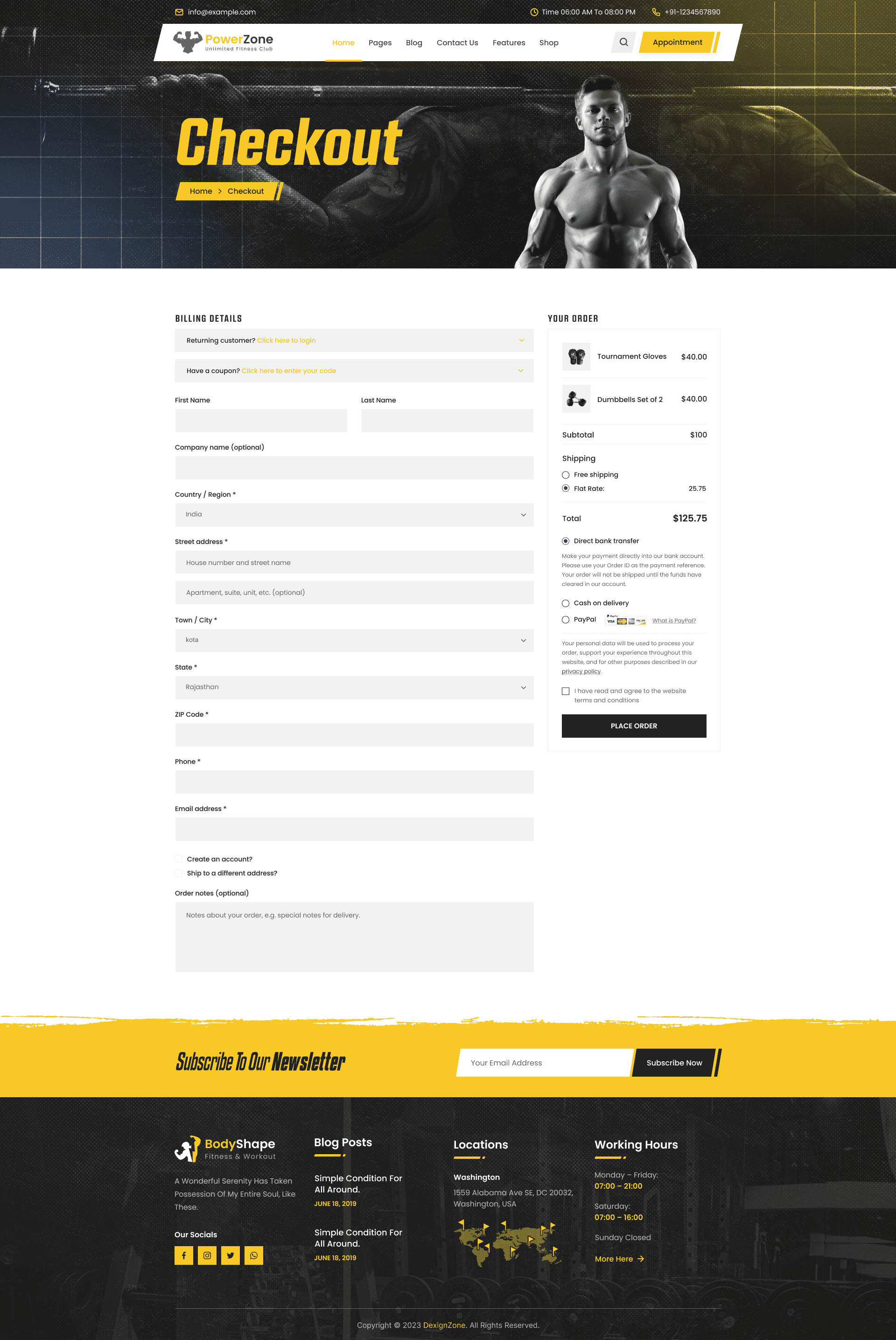 PowerZone - Fitness, Workout & Gym Figma Template by DexignZone ...