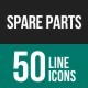 Spare Parts Line Icons, Icons | GraphicRiver