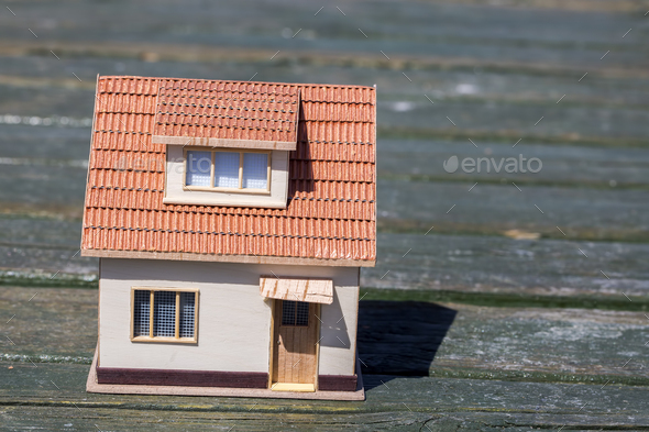 Dwelling environment, small model house isolated. House image. Stock ...