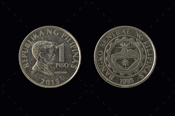 Philippine one piso coin, Jose Rizal. bsp coin series Stock Photo by ...