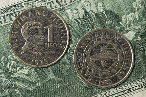 Philippine one piso coin, Jose Rizal. bsp coin series Stock Photo by ...