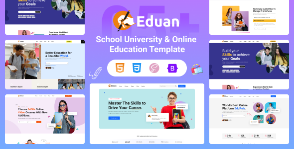 School University & Online Education Template | Eduan - eLearning ...