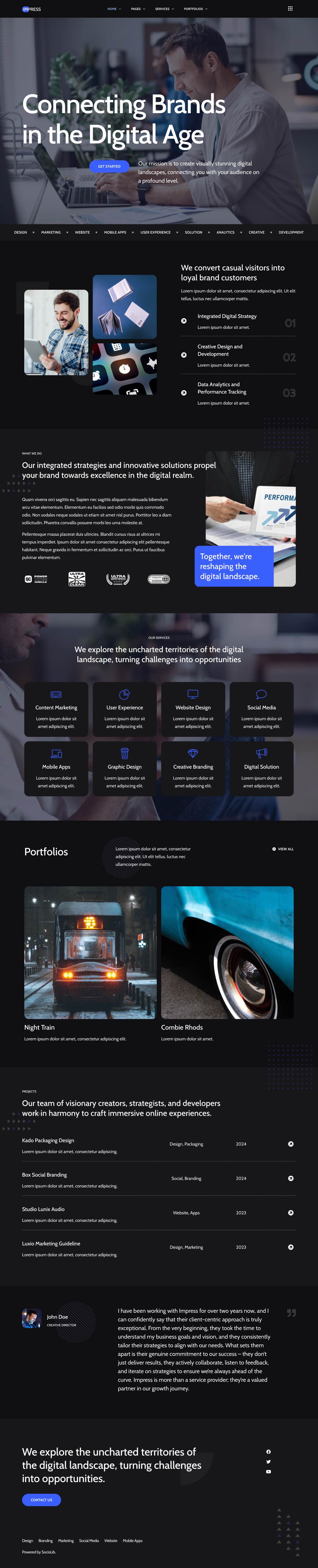 Impress - Digital Marketing Agency & Portfolios Elementor Template Kit ...