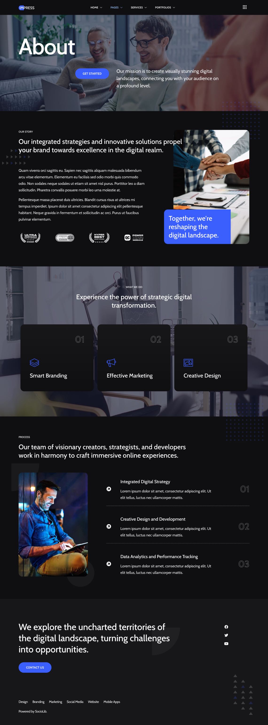 Impress - Digital Marketing Agency & Portfolios Elementor Template Kit ...