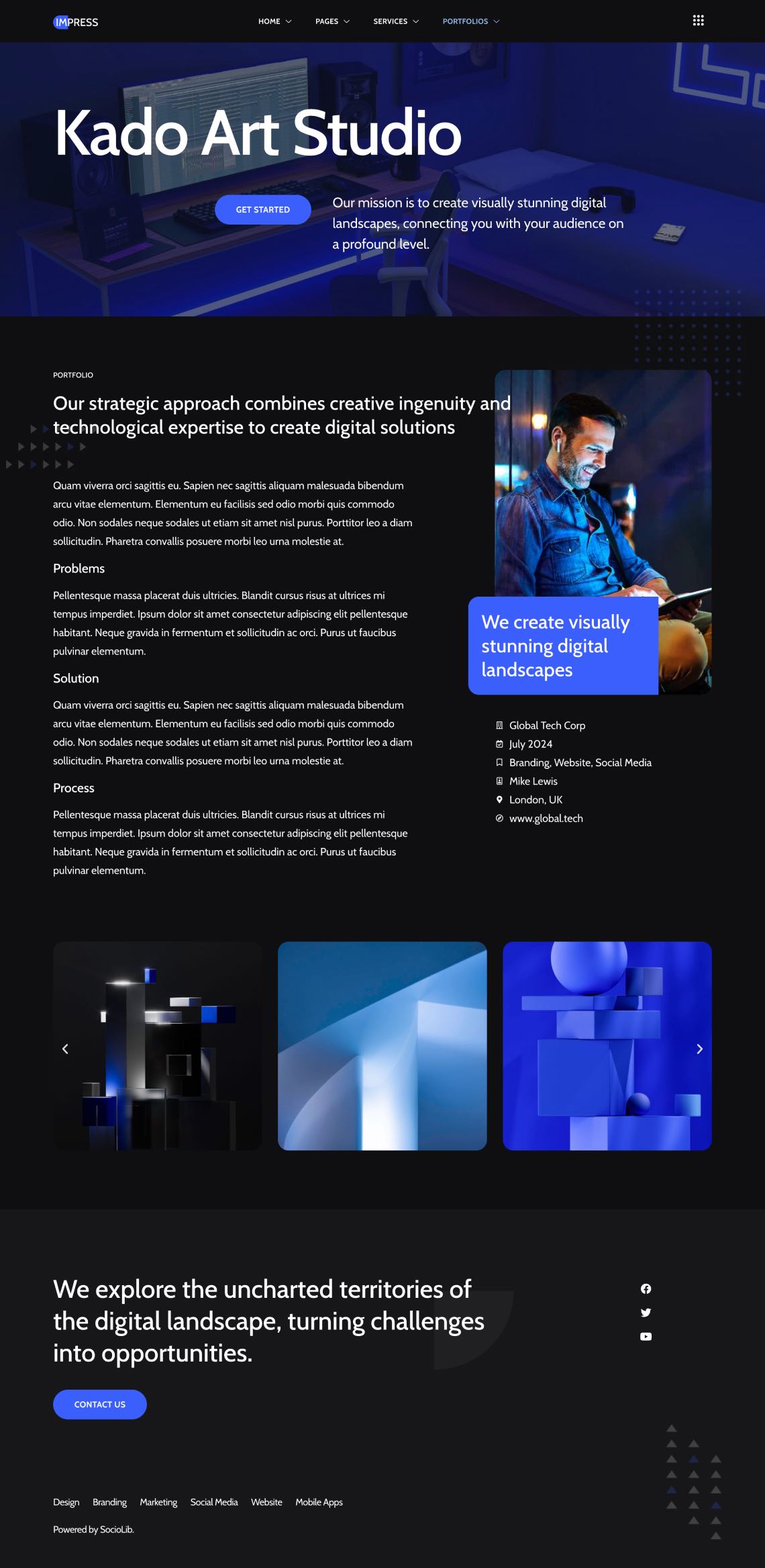 Impress - Digital Marketing Agency & Portfolios Elementor Template Kit ...