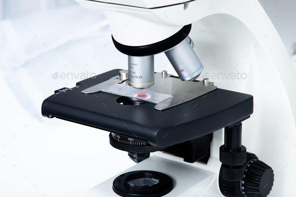 blood sample, microscope at the medicine and biology laboratory Stock ...