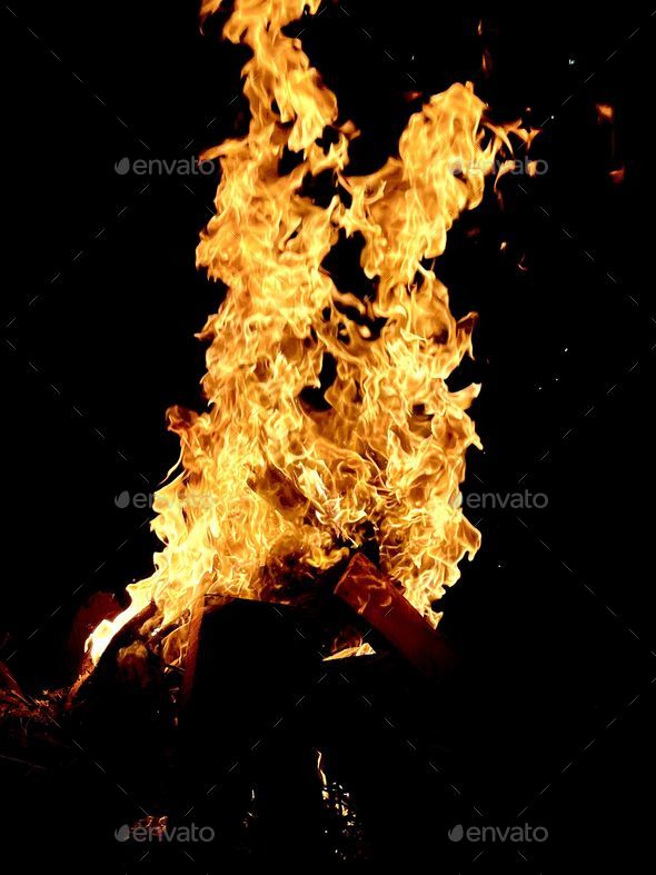 Log on fire with a black background Stock Photo by wirestock | PhotoDune