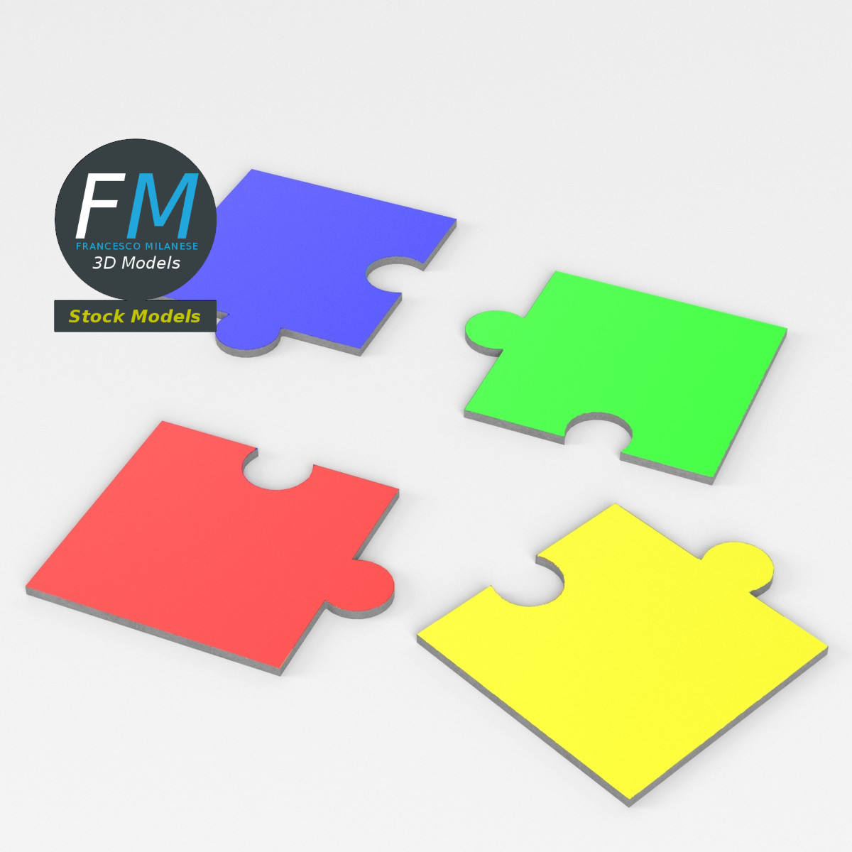 2x2 jigsaw puzzle pieces by FrancescoMilanese85 | 3DOcean