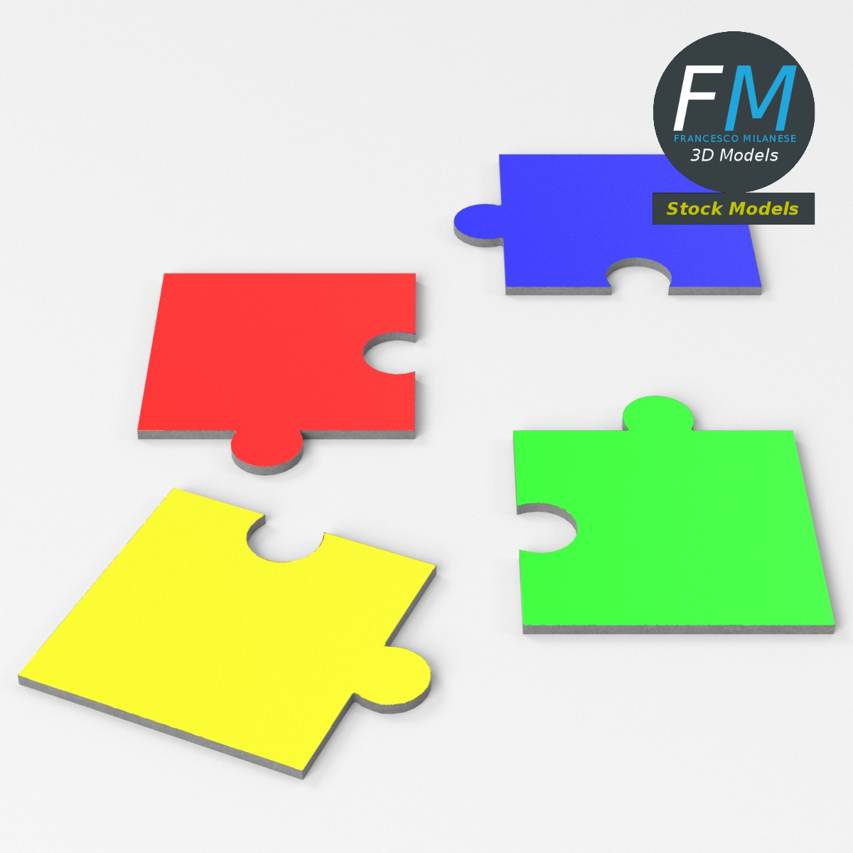 2x2 jigsaw puzzle pieces by FrancescoMilanese85 | 3DOcean