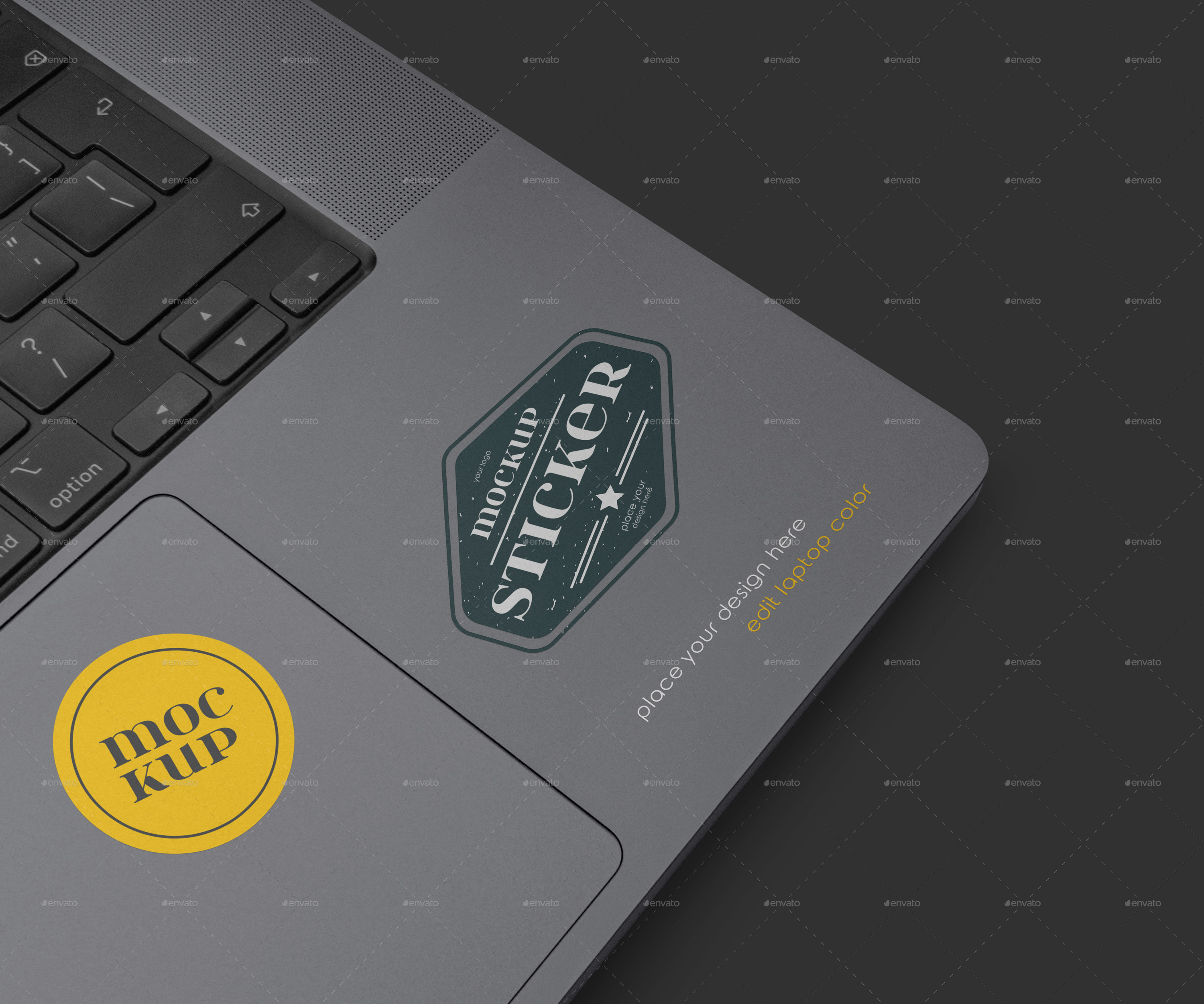 MacBook Pro Sticker Mockup Set, Graphics | GraphicRiver
