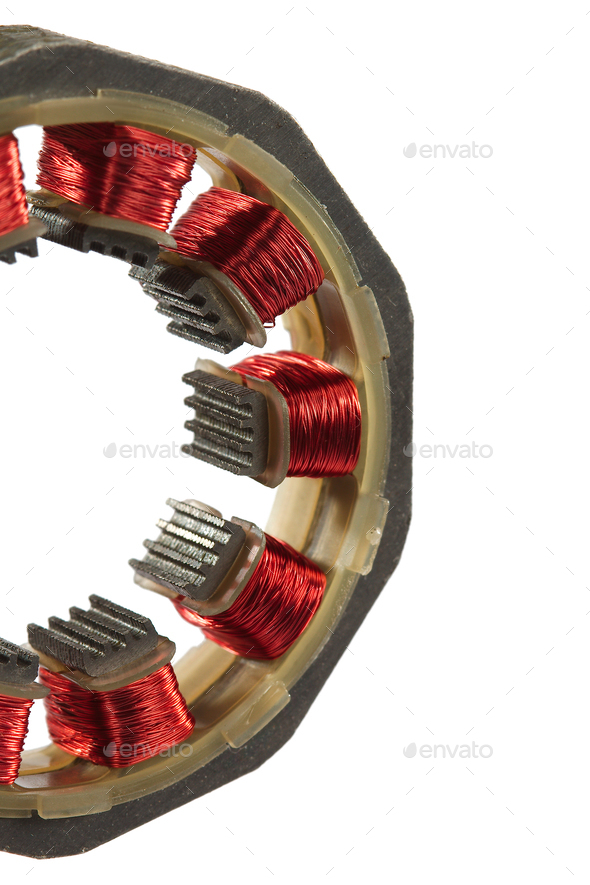 Motor windings, isolated on white background Stock Photo by kostiuchenko