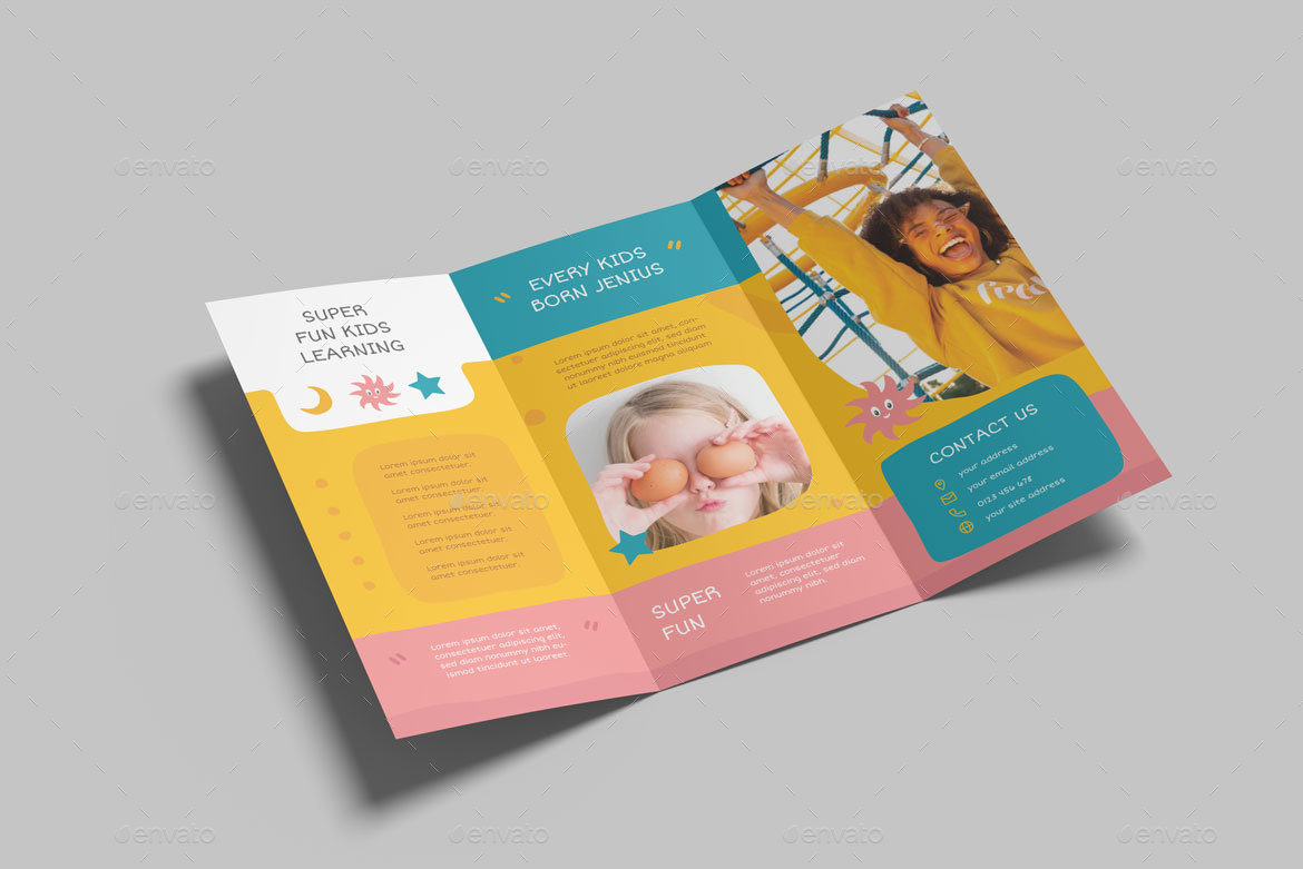 Kids Trifold Brochure, Print Templates | GraphicRiver