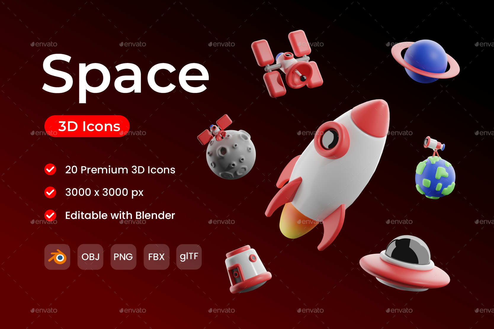 Space 3D Icon, Graphics | GraphicRiver