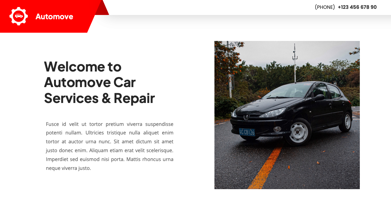 Automove - Car Service PowerPoint Template, Presentation Templates