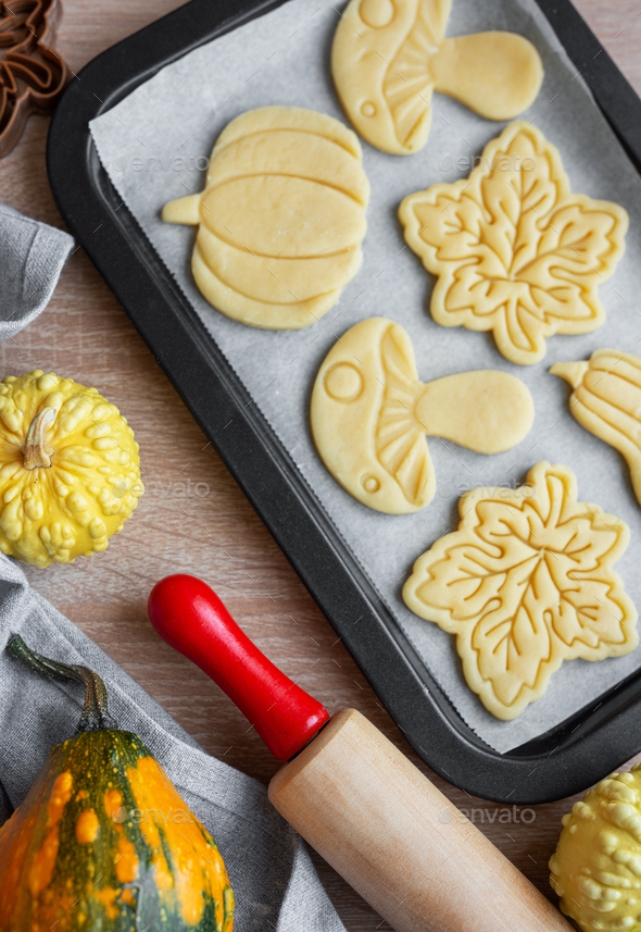 Preparation of festive cookies for baking in the oven. Stock Photo by ...