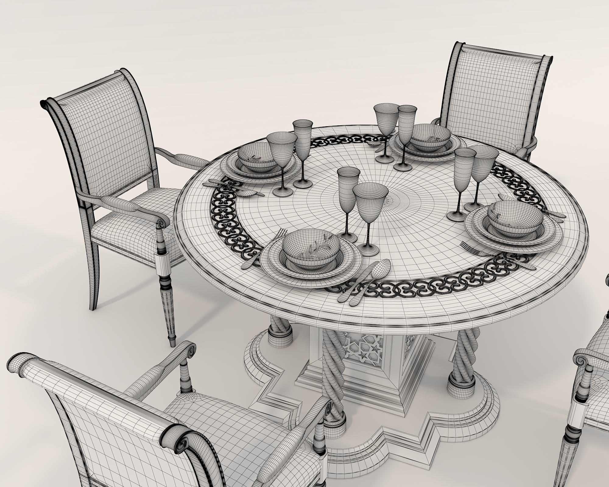 Restaurant Dining Table and Chairs 3 by nhattuankts | 3DOcean