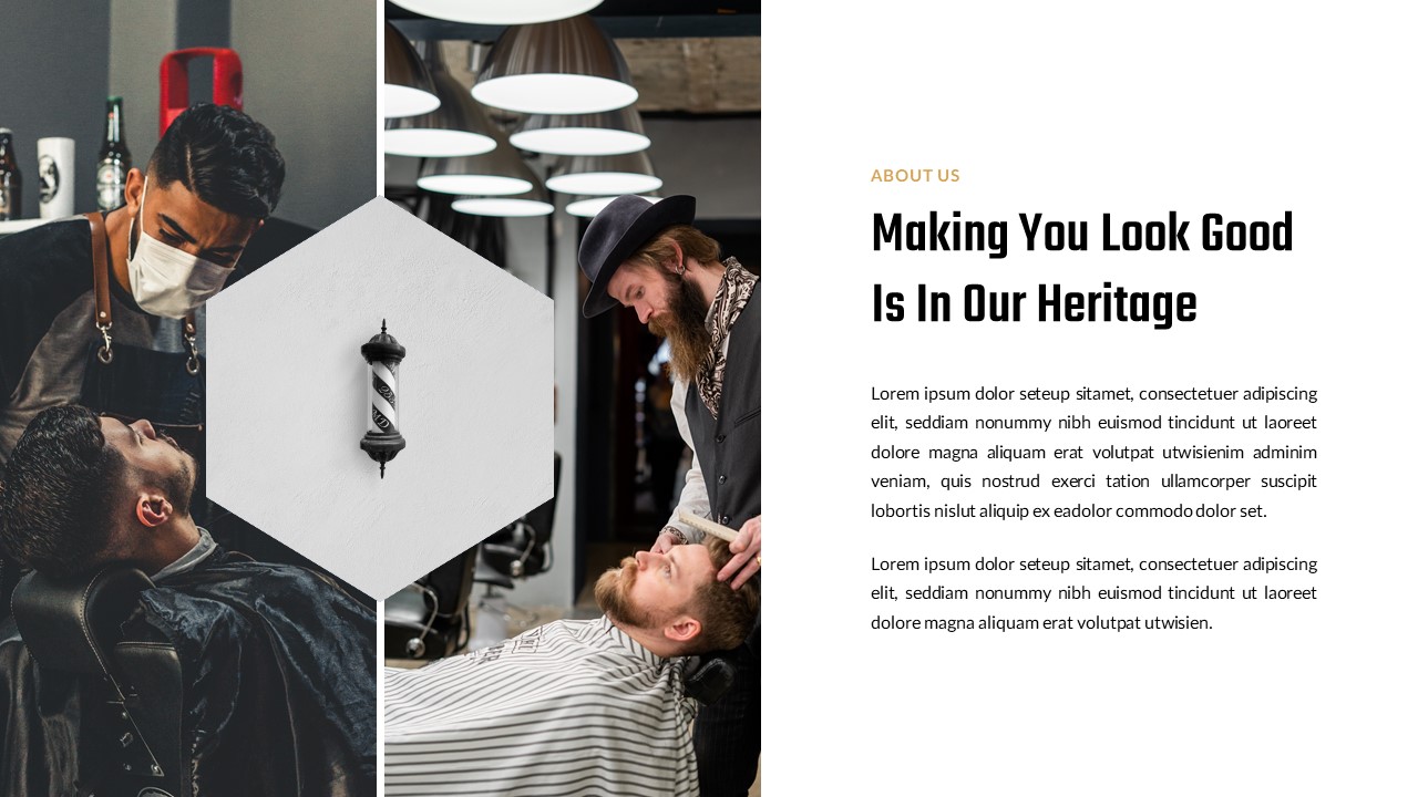 Haircut - Barbershop Google Slides Template, Presentation Templates
