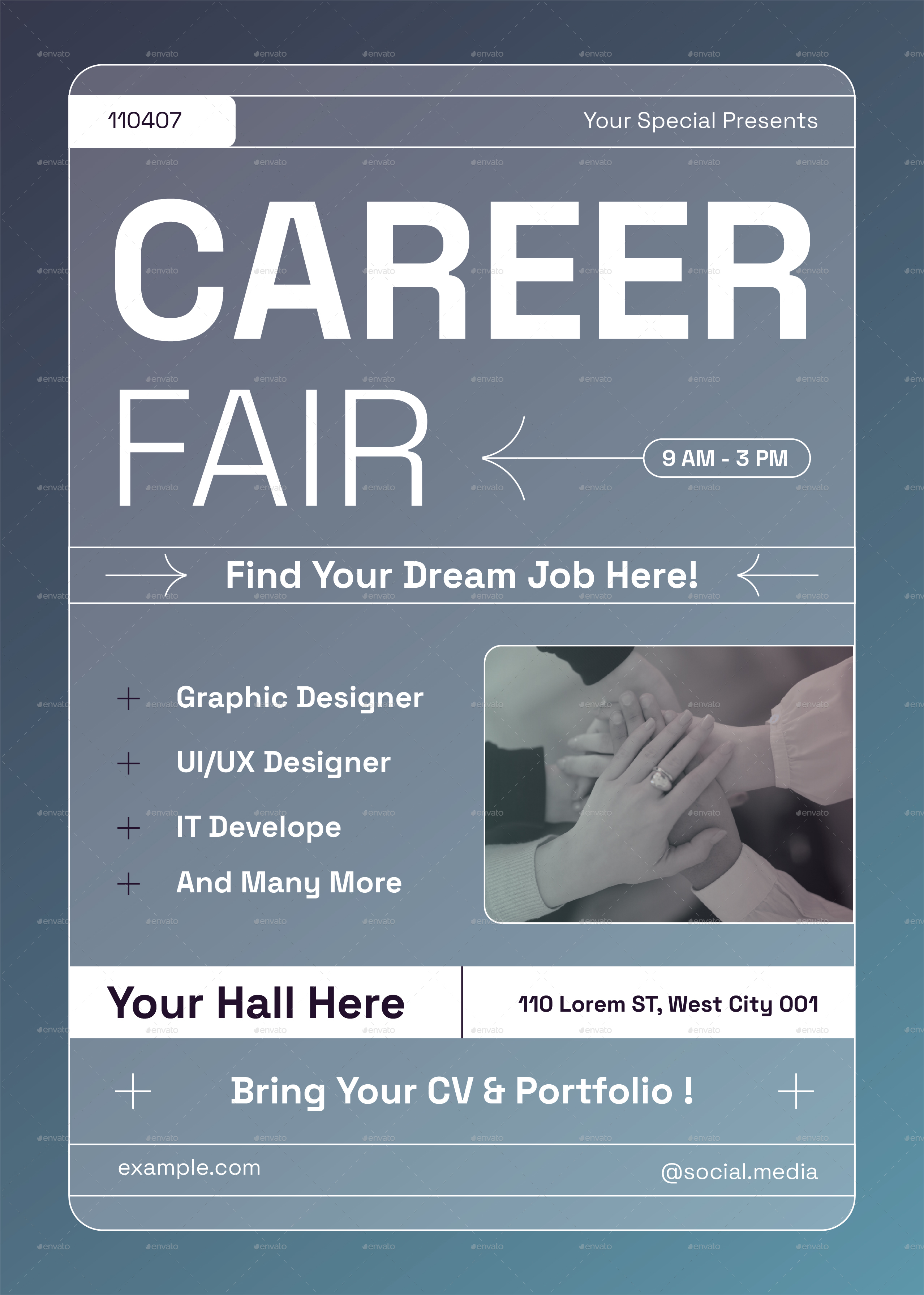 Gradient Career Fair Flyer Set, Print Templates | GraphicRiver