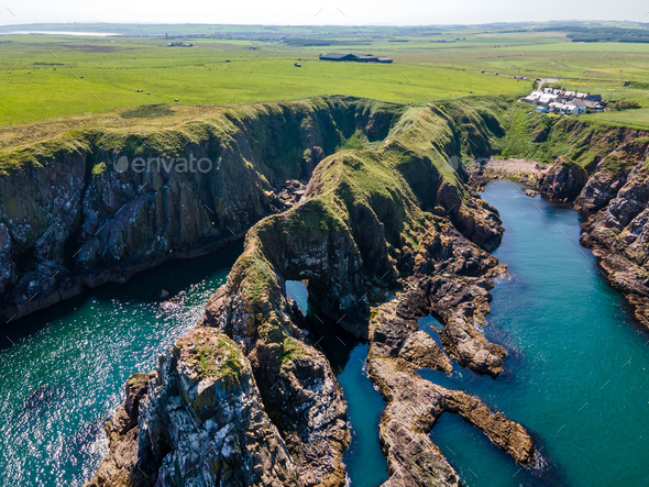 Cliffs near Bullers of Buchan cave, Scotland Stock Photo by estivillml