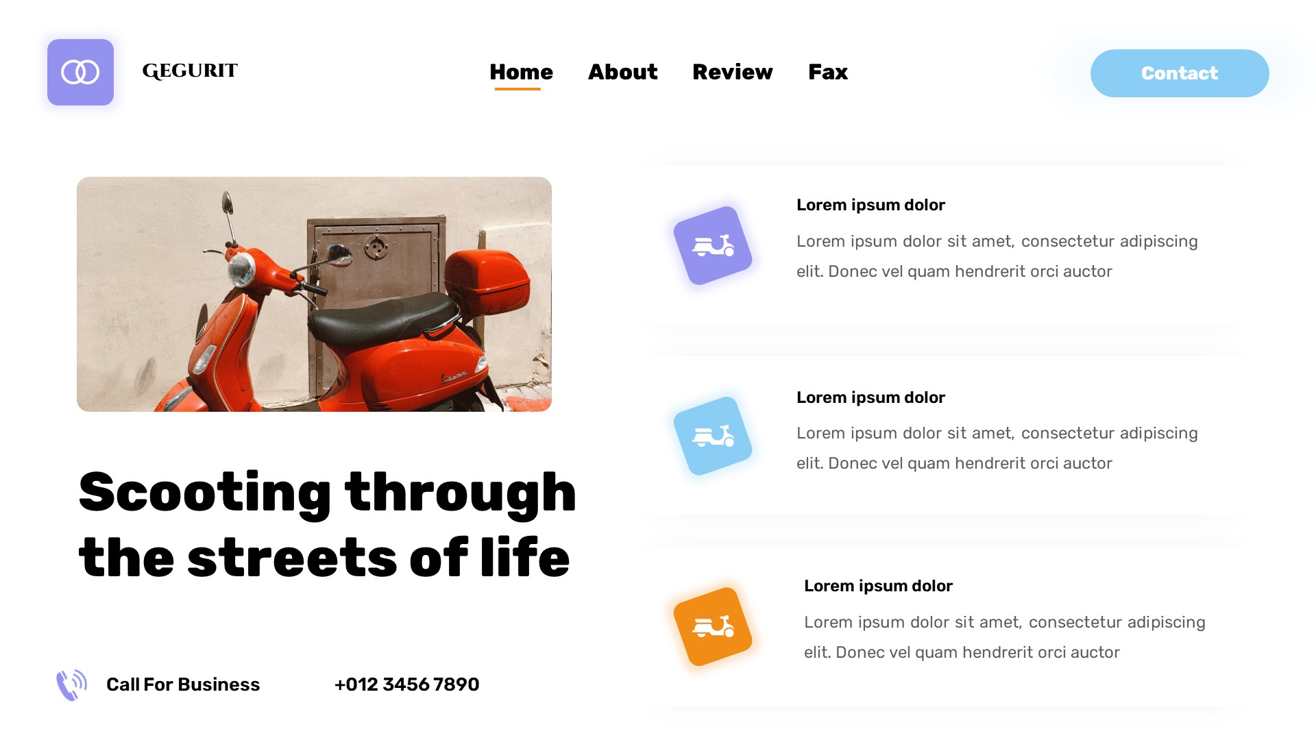 Gegurit - Scooter Motorcycle Powerpoint Template, Presentation Templates