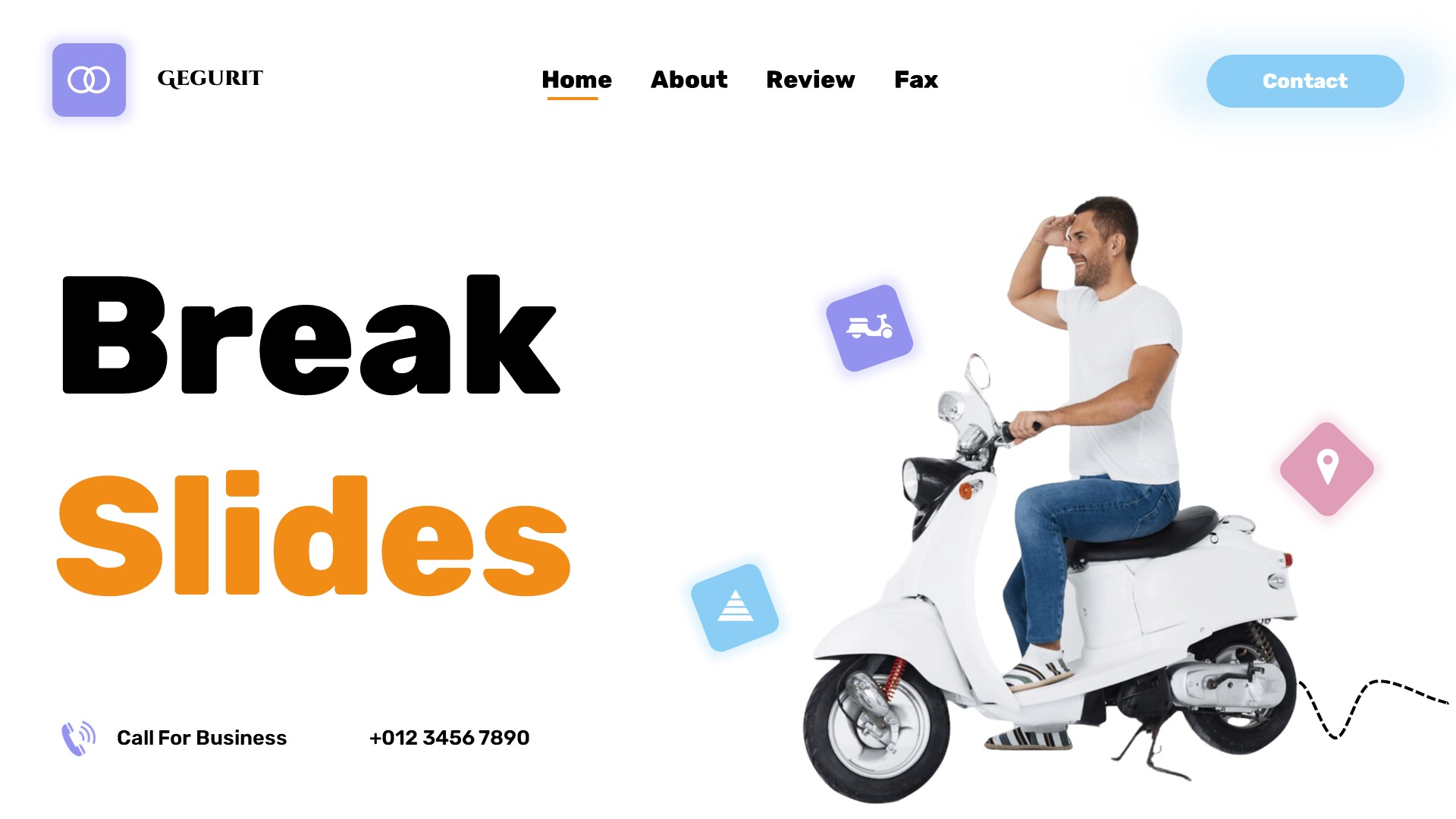 Gegurit - Scooter Motorcycle Powerpoint Template, Presentation Templates